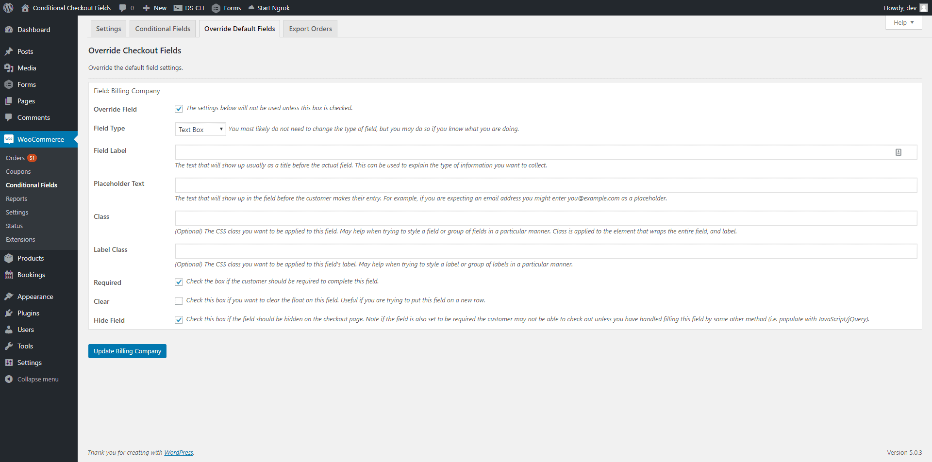 Conditional Woo Checkout Field Pro - Amplify Plugins